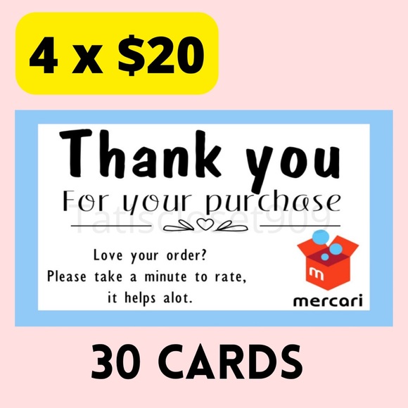 Office | 3ct Mercari Thank You Cards Size 35x2 | Poshmark